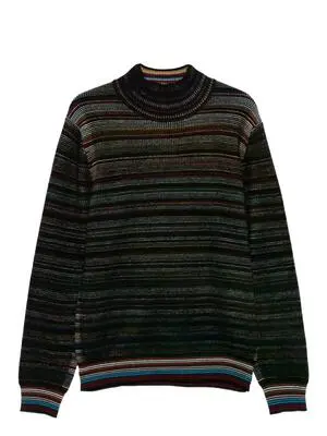 Paul Smith Striped High-neck Sweater - Black