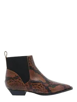 ANGEL ALARCON Snakeskin Ankle Boots - Brown