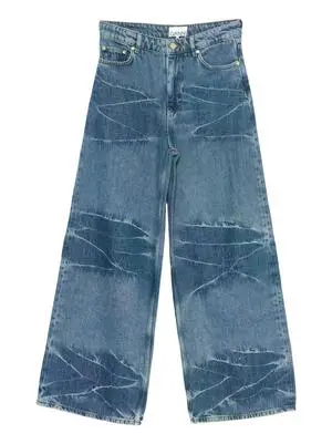 GANNI Logo-patch Jeans - Blue