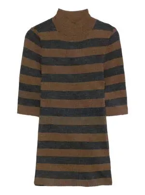Majestic Filatures High-neck Striped Sweater - Brown