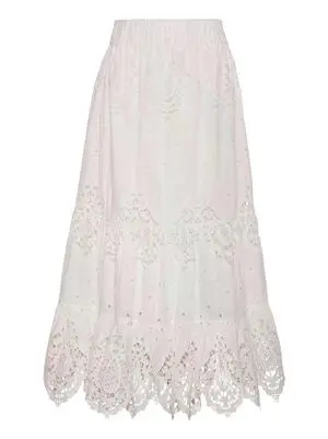 Cara Cara Chase Midi Skirt - White