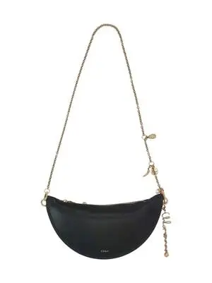 Chloé Crescent-shaped Chain Shoulder Bag - Black