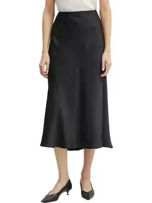 Armani Exchange Bias-cut Midi Skirt - Black