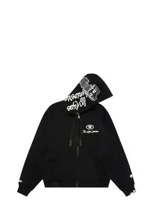 AAPE BY *A BATHING APE Applique Zip-up Hoodie - Black