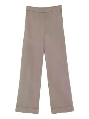 LE TRICOT PERUGIA Folded-hem Pants - Brown