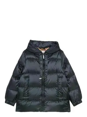 Max Mara Quilted Coat With Hood - Blue
