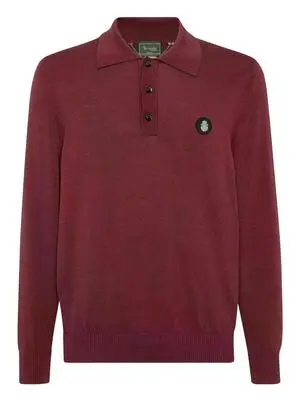 BILLIONAIRE Long-sleeved Logo Polo Shirt - Red