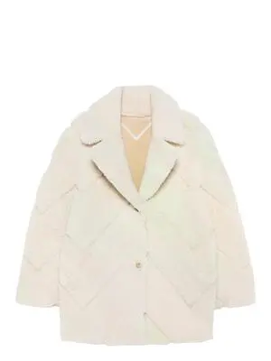 Off-White Chevron Shearling Jacket - White