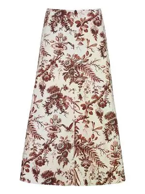 Cara Cara Aisha Floral Print Midi Skirt - Neutrals