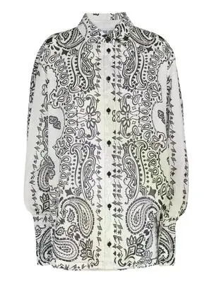 Attico Paisley-print Relaxed Shirt - White