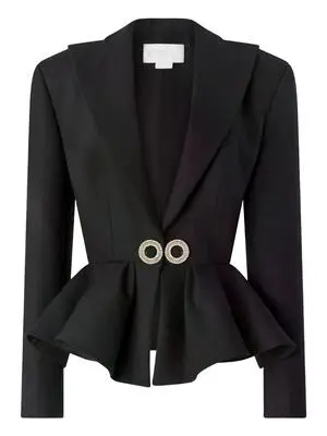 GENNY Crystal-Embellished Peplum Jacket