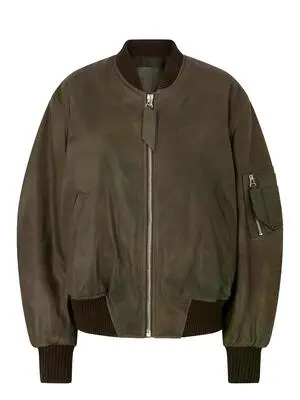 Attico Anja Leather Bomber Jacket - Brown
