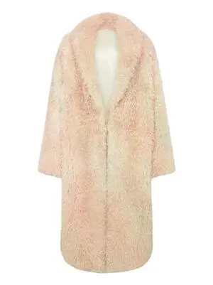 Attico Faux-fur Oversized Coat - Pink