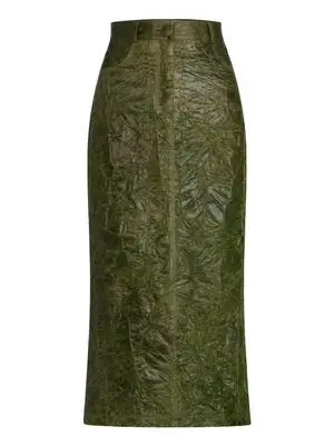 Silvia Tcherassi Layan Crumpled Midi Skirt - Green