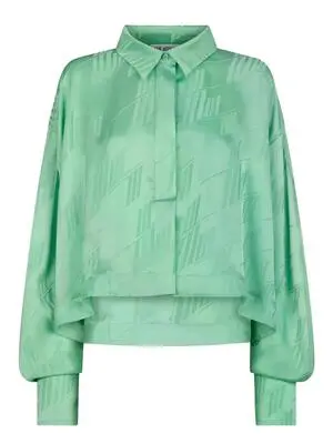 Attico Embossed-pattern Blouse - Green