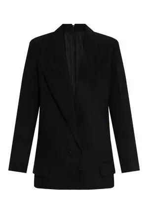 Victoria Beckham Double-breasted Peak Lapel Jacket - Black
