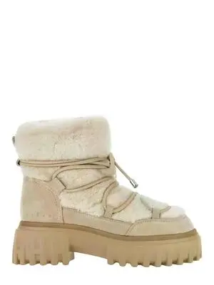 Hogan Shearling-trim Boots - Neutrals