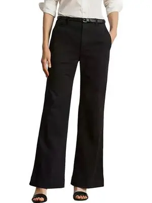 Ralph Lauren Cotton Chino Flared Trousers - Black