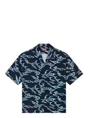 KENZO Wave-print Short-sleeve Shirt