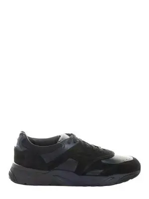 Santoni Leather Low-top Sneakers - Black
