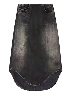 Diesel Curved-hem Denim Skirt - Black