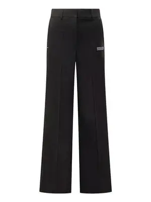 Off-White Pleated Wool Trousers - Black