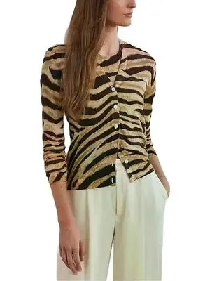 Ralph Lauren Zebra-print Buttoned Cardigan - Neutrals