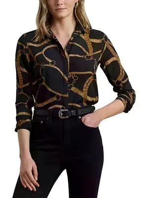 Ralph Lauren Belting-print Shirt - Black