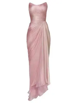 IRIS SERBAN Draped Strapless Dress - Pink