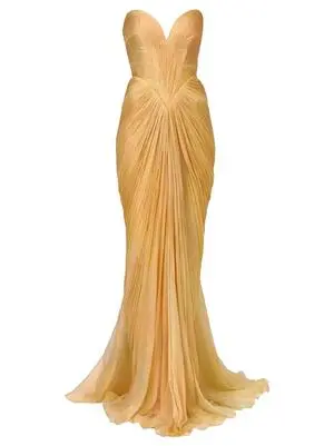 IRIS SERBAN Christina Strapless Gown - Yellow