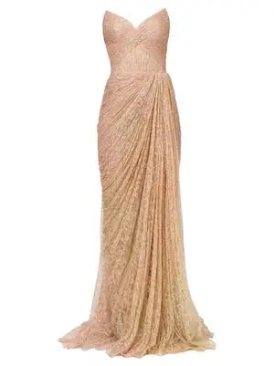 IRIS SERBAN Irene Strapless Gown - Neutrals
