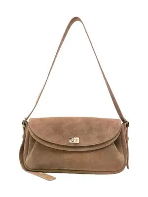 Sandro Le Mambo Suede Shoulder Bag - Neutrals