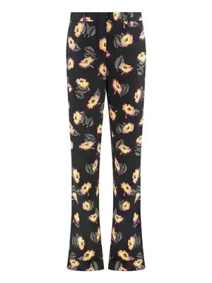 Etro Floral-print Trousers - Black
