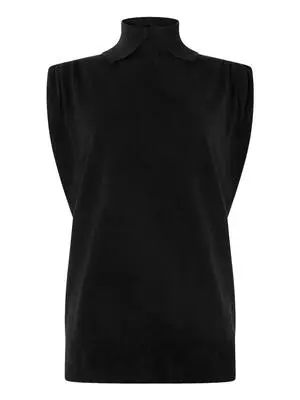 GENNY High-neck Knitted Top - Black