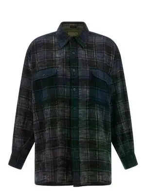 R13 Plaid Flannel Shirt - Blue