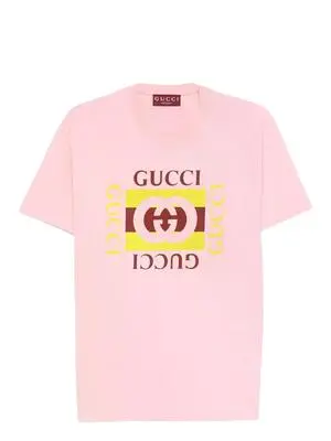 Gucci Logo-print Cotton T-shirt - Pink