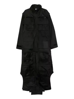 Vetements Multiple-pocket Long Coat - Black