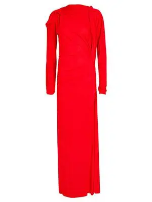 Victoria Beckham Draped Jersey Gown - Red