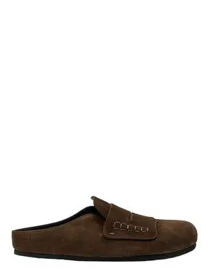 Jacquemus Les Mules Mocassin Suede Mules - Brown