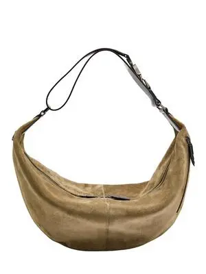 LEMAIRE Quiver Clip Suede Shoulder Bag - Taupe