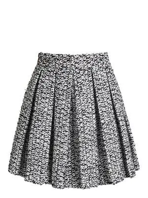 Balmain Pleated Tweed Mini Skirt - Black