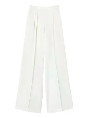 TWINSET Pleated Palazzo Trousers - White