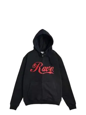 RAVE SKATEBOARDS Logo-print Zip-up Hoodie - Black