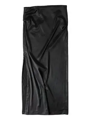 OPEN YY Side-zip Midi Skirt - Black