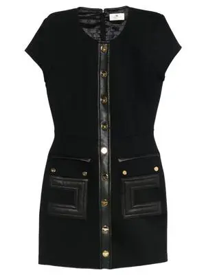 Elisabetta Franchi Button-front Mini Dress - Black
