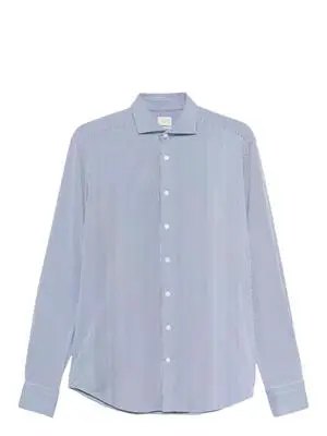 TRAIANO MILANO Striped Long-sleeved Shirt - Blue