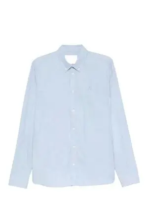 LES DEUX Embroidered Button-down Shirt - Blue