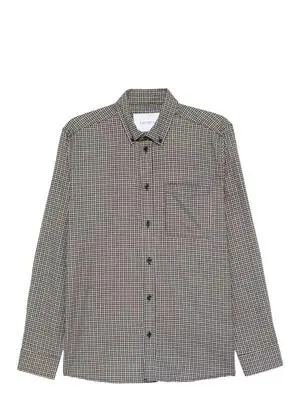 LES DEUX Gingham-check Pocket Shirt - Black