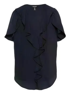 Ralph Lauren Ruffle-detail Short-sleeve Blouse - Blue