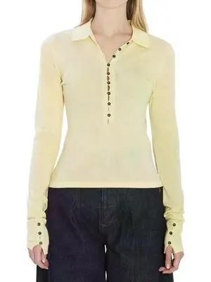 Jacquemus Button-detailed Polo Top - Yellow